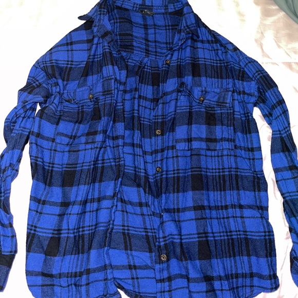 Tops | Royal Blue Cotton Flannel | Poshmark